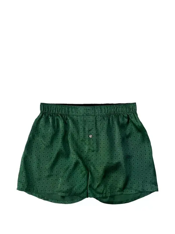 Chrome Hearts Monogram-print Silk Shorts - Green