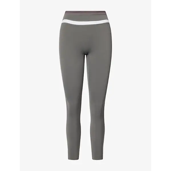 TALA Contrast-stripe High-waisted Leggings - Dark Olive