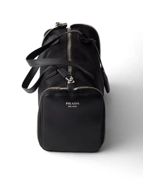 Prada Re-nylon And Leather Foldable Mini Duffel Bag