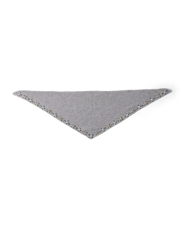 Prada Embroidered Cashmere Triangle Scarf