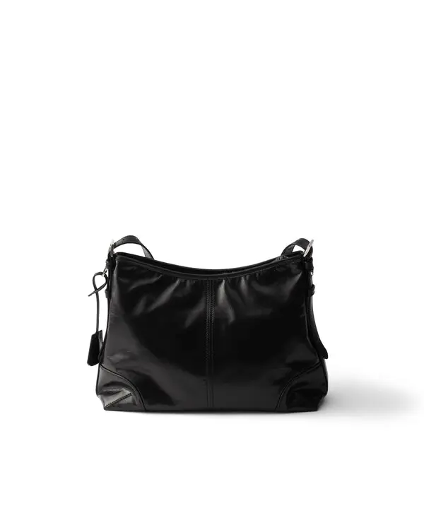 Prada Aimèe Large Leather Shoulder Bag - Black