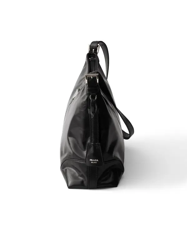 Prada Aimèe Large Leather Shoulder Bag - Black