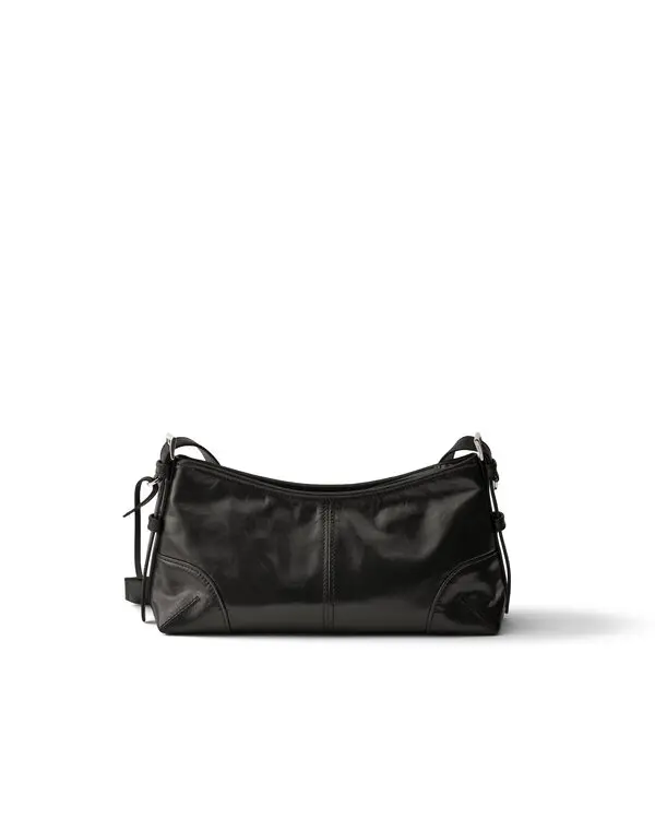 Prada Aimèe Medium Leather Shoulder Bag - Black