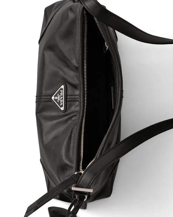 Prada Aimèe Medium Leather Shoulder Bag - Black