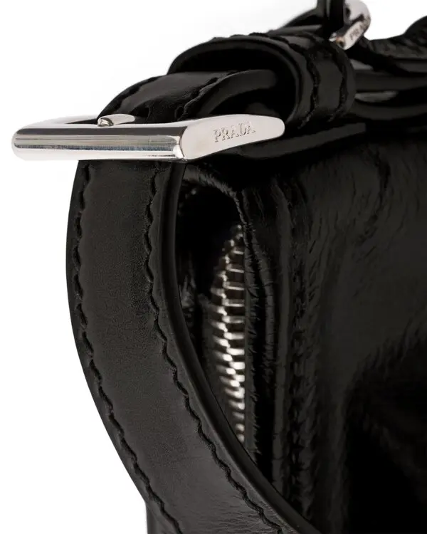 Prada Aimèe Medium Leather Shoulder Bag - Black