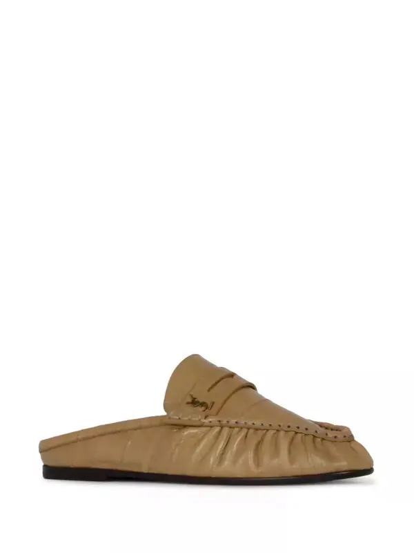 Saint Laurent Le Loafer Mules In Hagfish - Neutrals