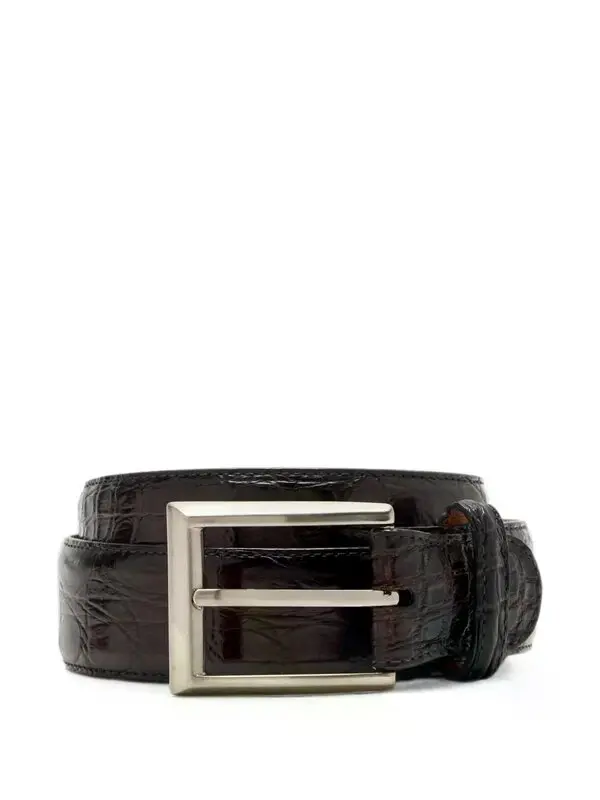 Magnanni Cocoarcade Crocodile-effect Leather Belt - Brown