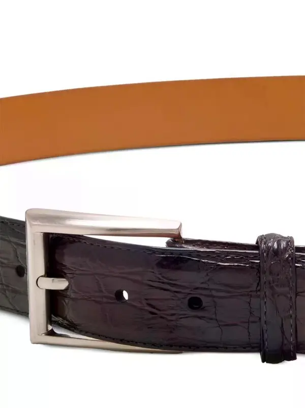 Magnanni Cocoarcade Crocodile-effect Leather Belt - Brown