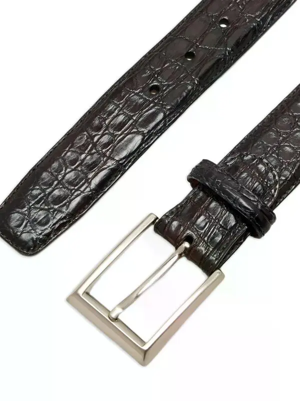 Magnanni Cocoarcade Crocodile-effect Leather Belt - Brown