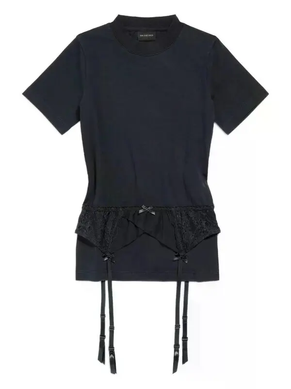 Balenciaga Lace-trimmed Top - Black