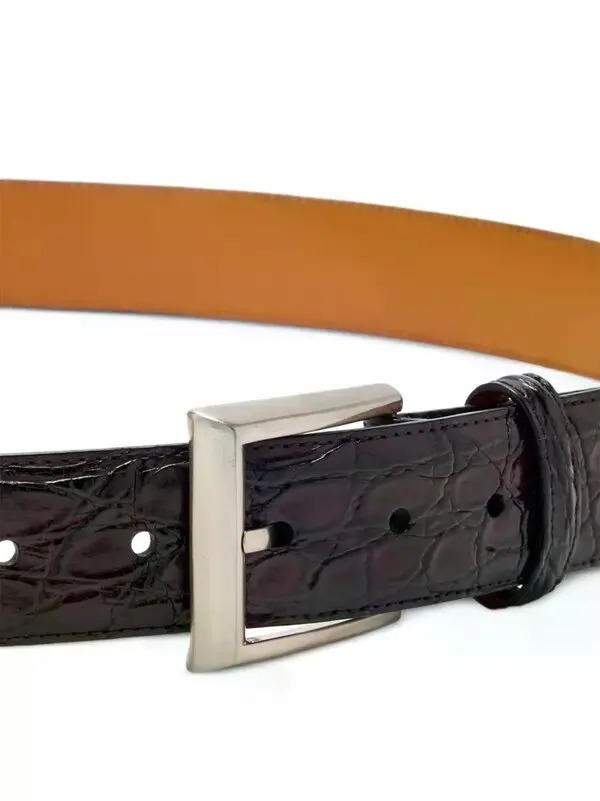 Magnanni Cocoarcade Crocodile-embossed Leather Belt
