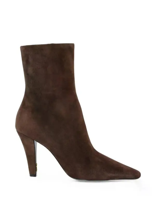 Saint Laurent Jill Pointed-toe Calf Suede Ankle Boots