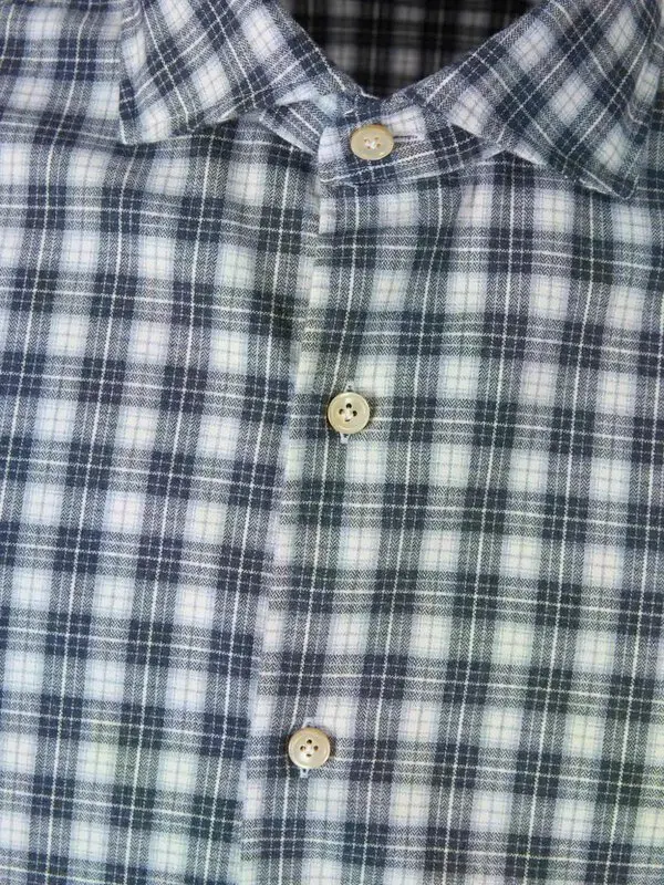 LUIGI BORRELLI Check-print Long-sleeved Shirt