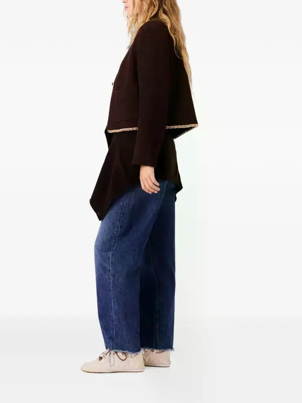 Maje Chain-trim Collarless Cropped Jacket
