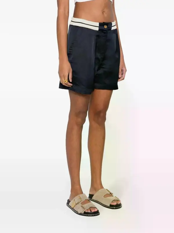 Palm Angels Monogram-embroidered Satin-weave Shorts