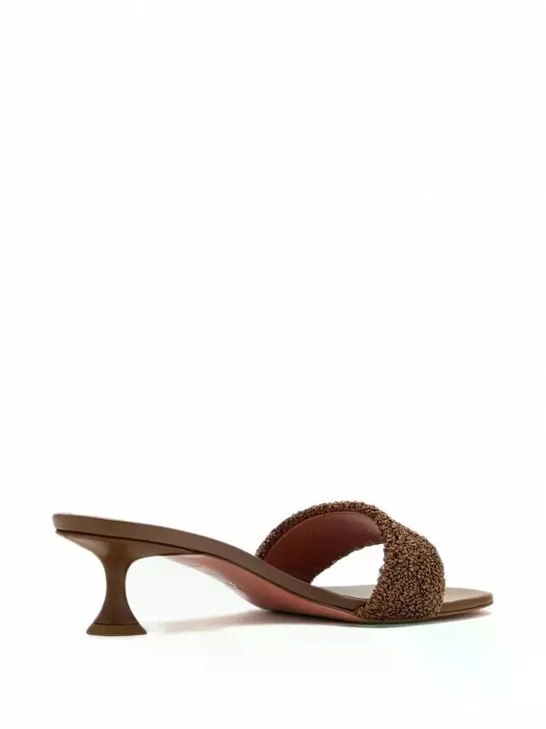 Amina Muaddi Andreea Raffia Sandals