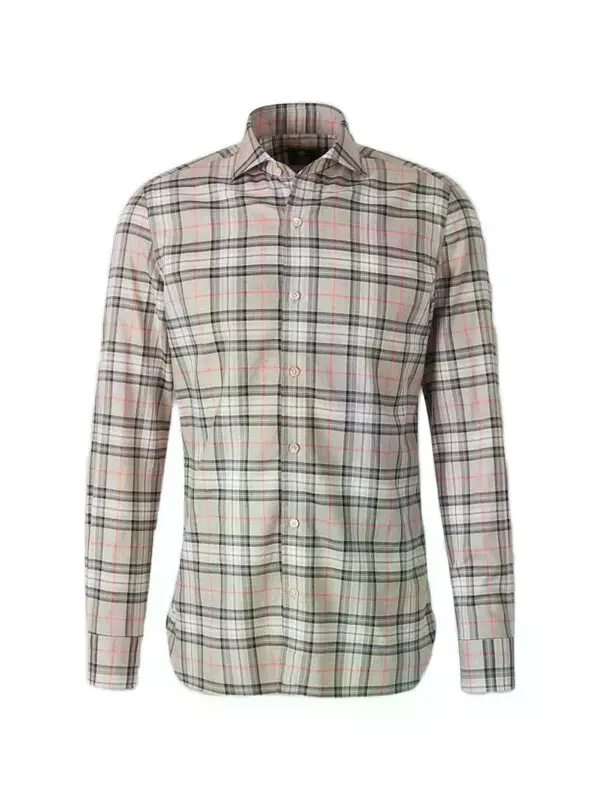 LUIGI BORRELLI Check-print Long-sleeve Shirt