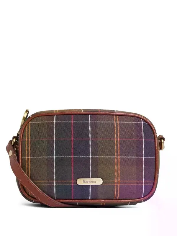 Barbour Tartan-pattern Leather-trim Shoulder Bag
