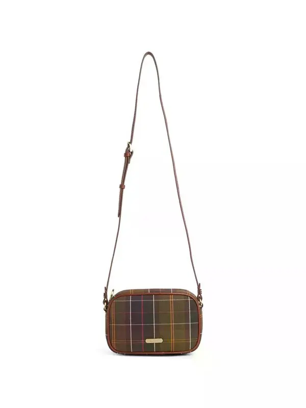 Barbour Tartan-pattern Leather-trim Shoulder Bag