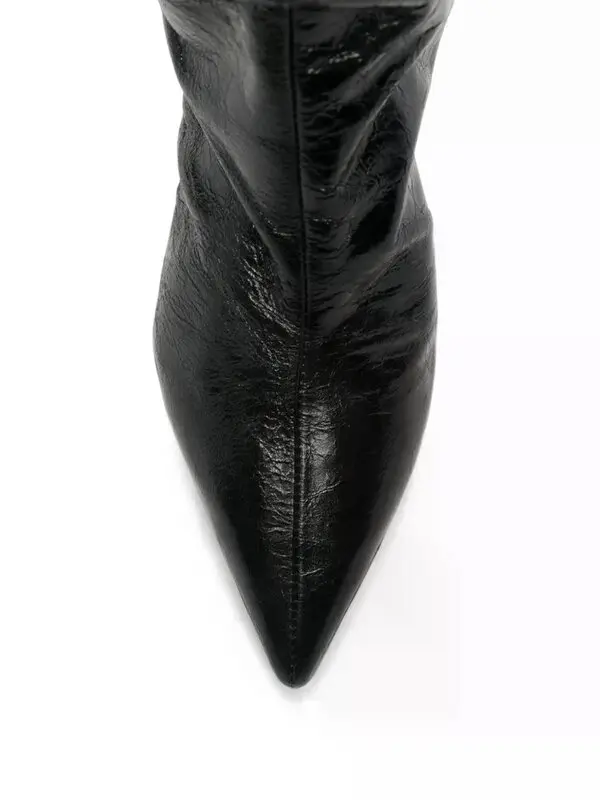LORENA PAGGI Ruched Pointed-toe Ankle Boots