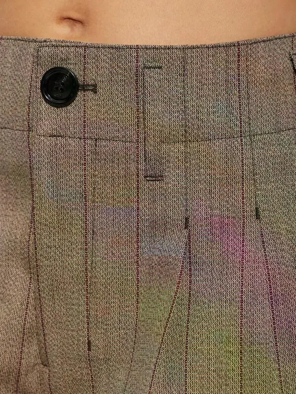 AMI Paris Brown Striped Wool Two-pleats Trousers