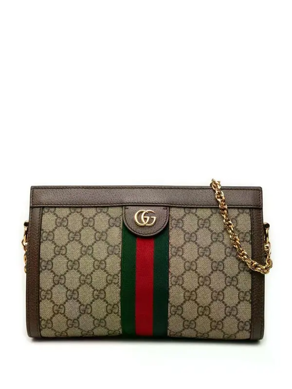 Gucci 2016-2026 Small Gg Supreme Web Ophidia Chain Crossbody Bag - Neutrals