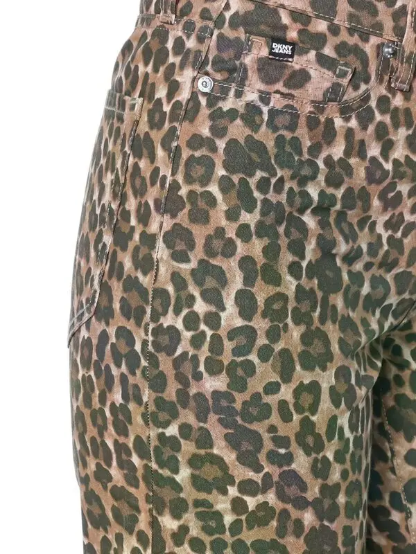 Dkny Leopard-print Straight-leg Jeans