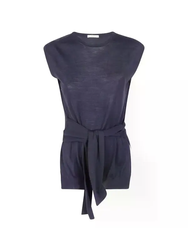 NUUR Belted Sleeveless Sweater