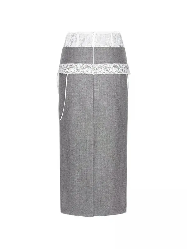 SEEN USERS Trousseau Lace-trim Midi Skirt