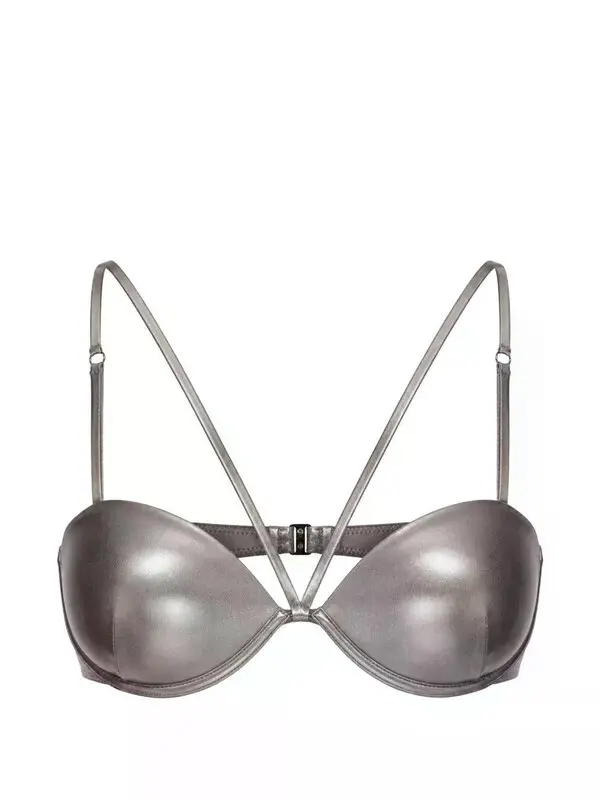 GOTTEX Metallic-finish Bikini Top - Grey