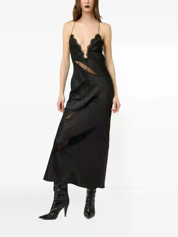 Roberto Cavalli Lace-trim Cut-out Dress