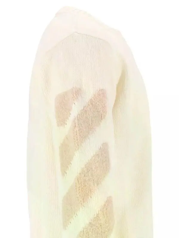 Off-White Diagonals Fuzzy-knit Crewneck Sweater