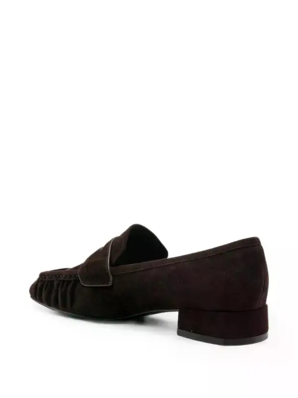 BIBI LOU Lyra Ruched Suede Loafers