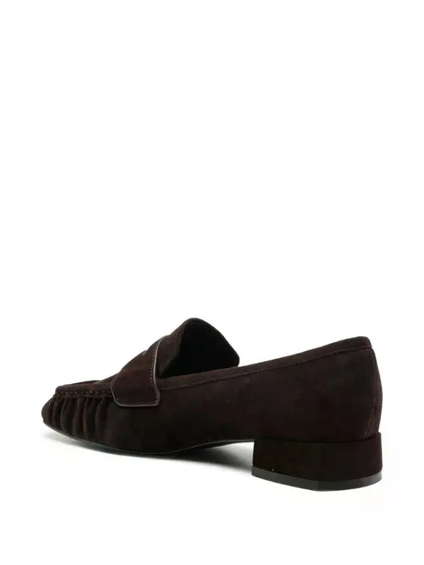 BIBI LOU Lyra Ruched Suede Loafers