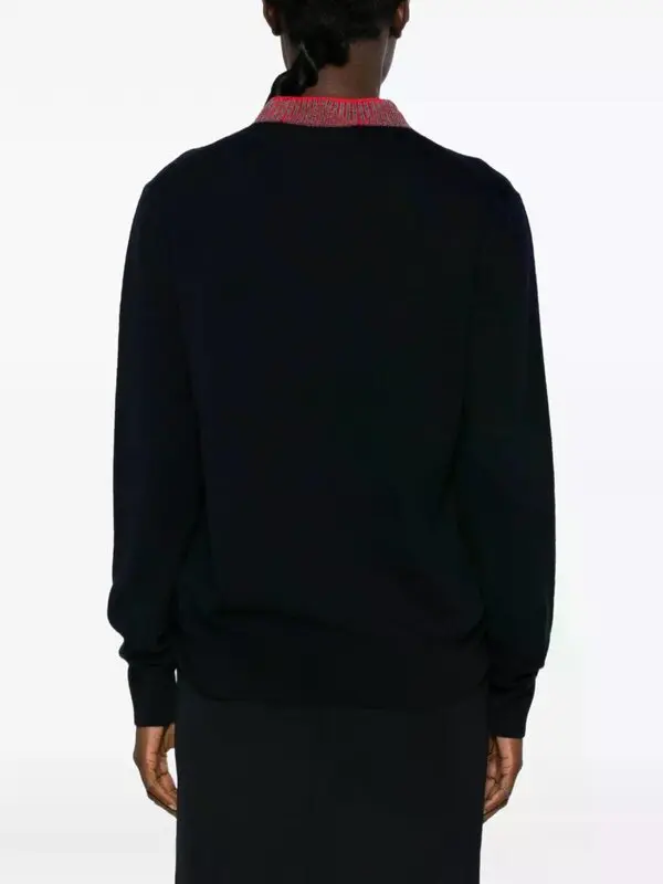 N°21 Contrast-trim Crew-neck Sweater