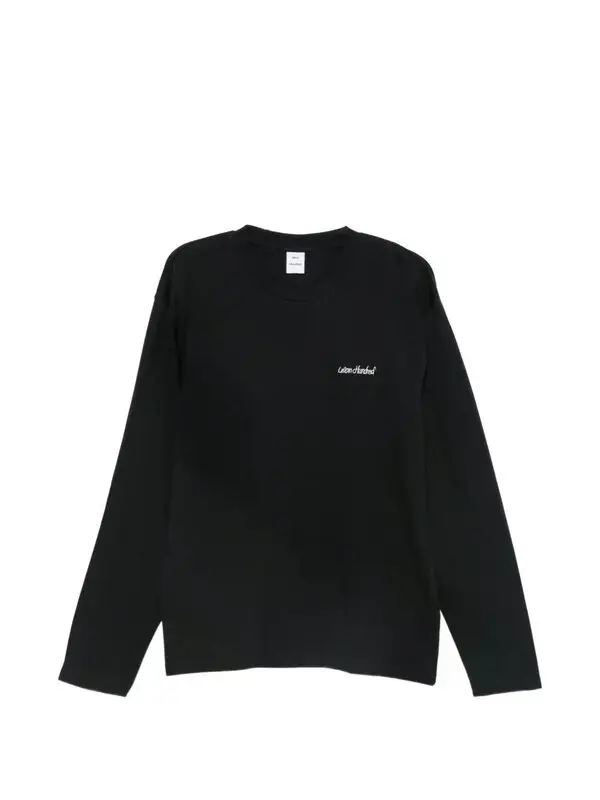 WON HUNDRED Logo-embroidered Long-sleeve T-shirt - Black