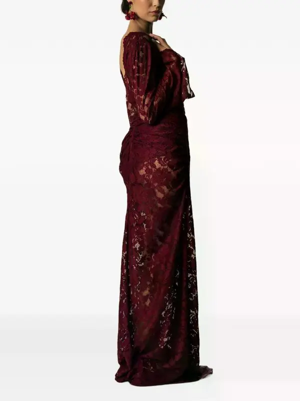 MIAU BY CLARA ROTESCU Amarante Long-sleeve Maxi Dress