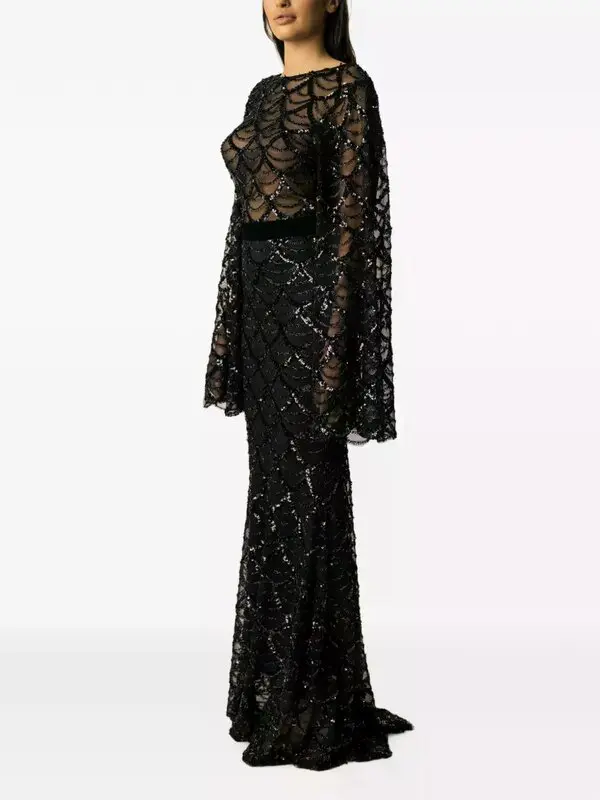 MIAU BY CLARA ROTESCU Afraf Sequin-embellished Maxi Dress