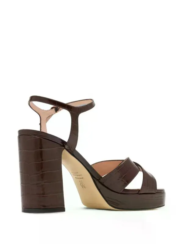 STUART WEITZMAN Dayna 100 Croc-effect Heeled Sandals