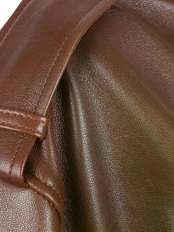 ARMA Astra Epaulette Leather Jacket - Brown