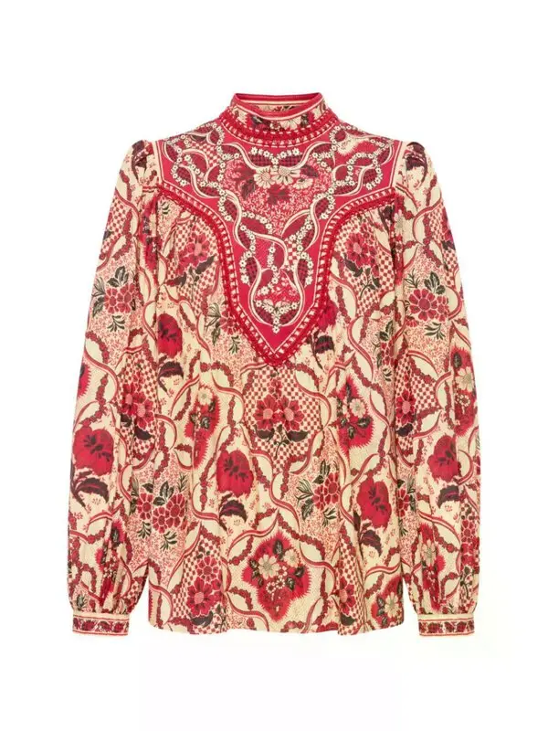 ALEMAIS Kenny Floral-print Blouse - Red
