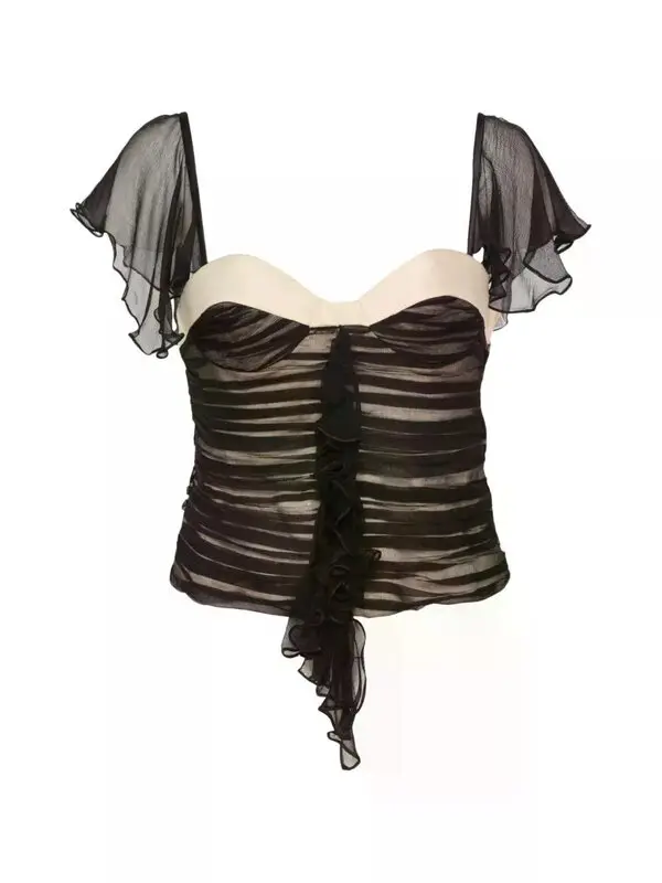 STOLEN STORES Ruffled Ruched Top