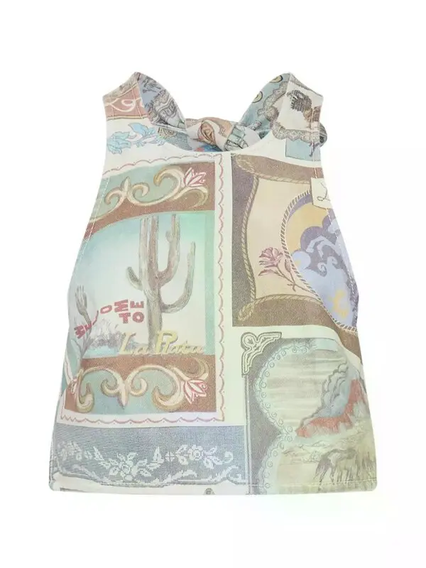 ALEMAIS Andie Graphic-print Halter Top