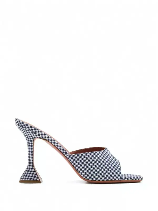 Amina Muaddi Lupita Gingham Sandals