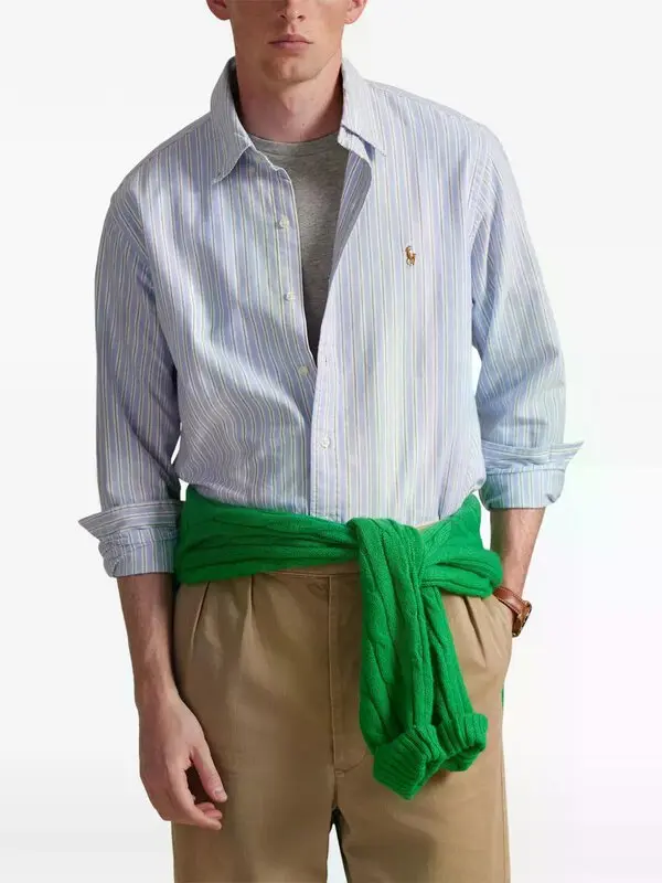Polo Ralph Lauren Classic Fit Striped Oxford Shirt - Blue