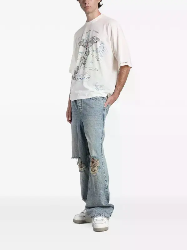 REPRESENT R3 Distressed Wide-leg Jeans