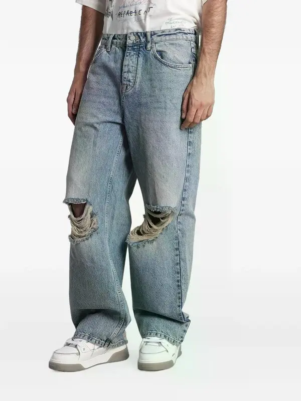 REPRESENT R3 Distressed Wide-leg Jeans