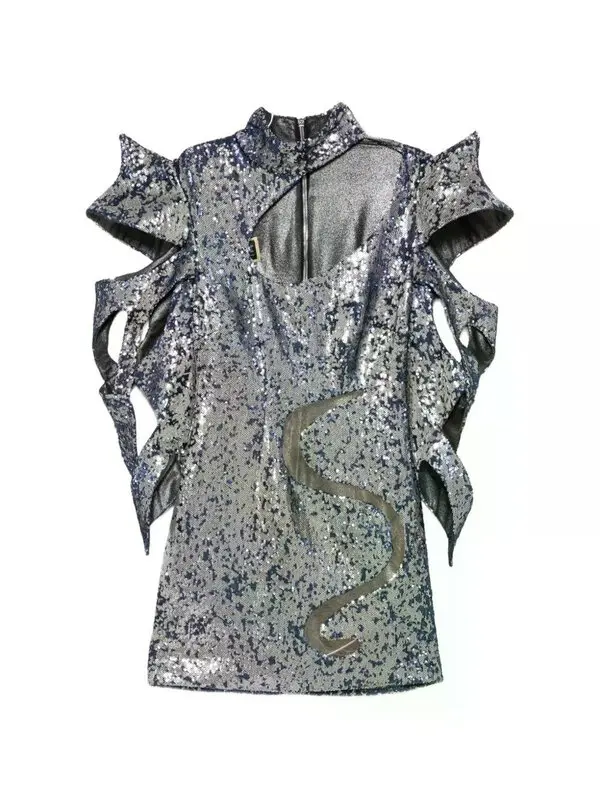 MITILIANE COUTURE Sequin-embellished Cut-out Mini Dress