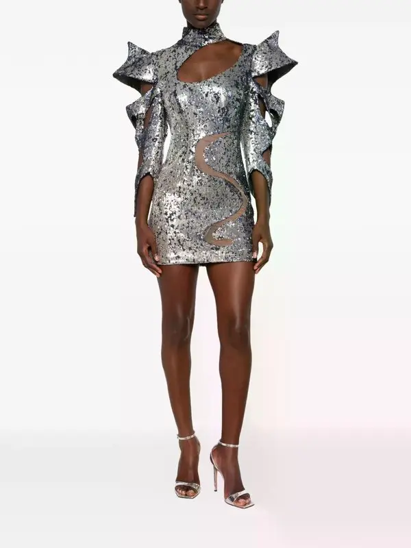 MITILIANE COUTURE Sequin-embellished Cut-out Mini Dress