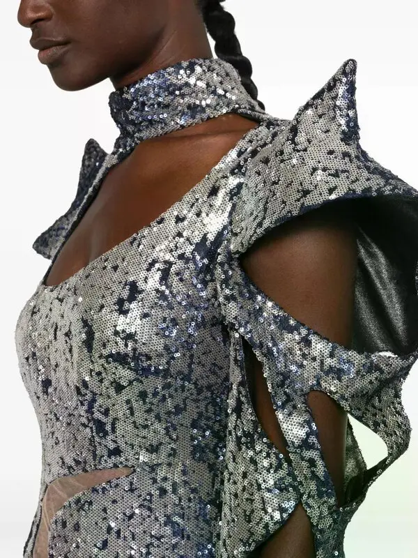 MITILIANE COUTURE Sequin-embellished Cut-out Mini Dress